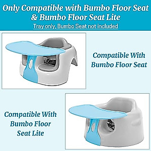 Gnegni Seat Tray Attachment Accessory Compatible with Bumbo Floor Seat, Smooth Tray Surface Easily Attaches to Baby Bumbo Seat Lite for Baby Feeding and Playing, Easy to Clean & Install-Blue