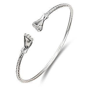 Better Jewelry Fist .925 Sterling Silver West Indian Bangles, 1 pair, Made in the Usa