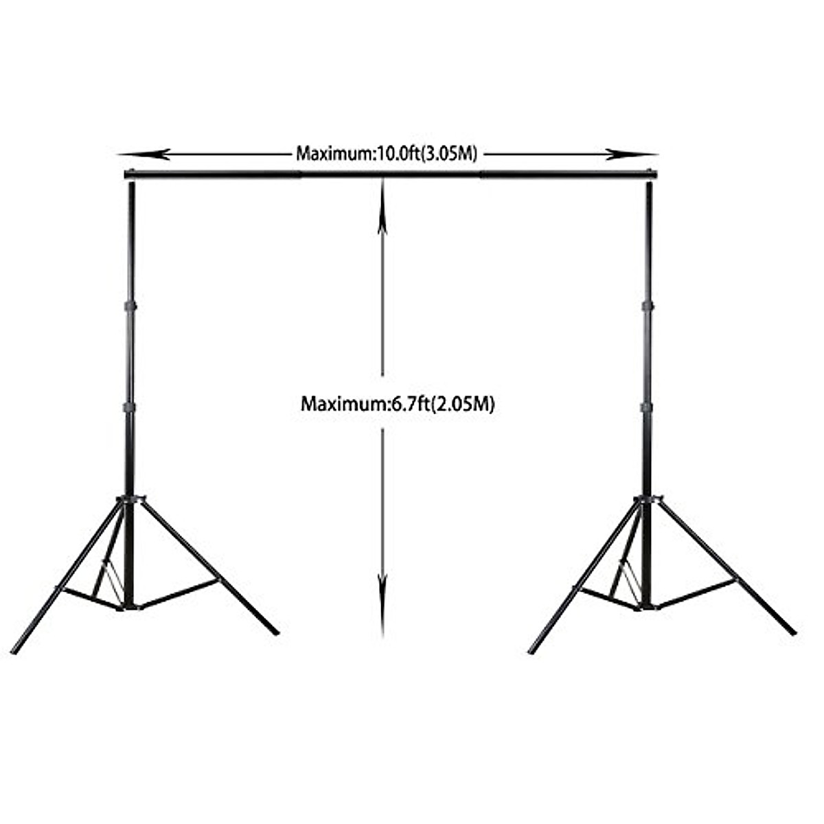 HYJ-INC Photo Video Studio 10 Ft Adjustable Background Stand Backdrop Support System Kit with Photography Background Holder Carry Bag