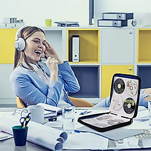 Fansport CD Case 160 Capacity DVD Case Organizer CD/DVD Case, CD Case Storage DVD Organizer Case DVD Booklet CD/DVD Holder Case DVD Book Heavy Duty DVD Case Book Wallet