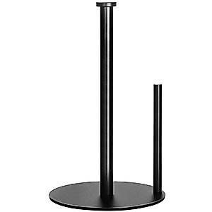 Paper Towel Holder Countertop, OBODING, Black Kitchen Paper Towel Holder Stand for Kitchen and Bathroom Organization, Stainless Steel Paper Towel Holders for Standard and Large Rolls (Matte Black)