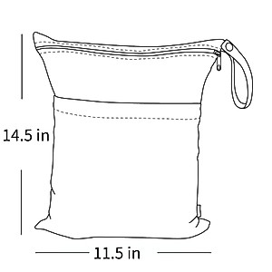 ALVABABY 2pcs Cloth Diaper Wet Dry Bags Waterproof Reusable with Two Zippered Pockets Travel Beach Pool Daycare Soiled Baby Items Yoga Gym Bag for Swimsuits or Wet Clothes L2629