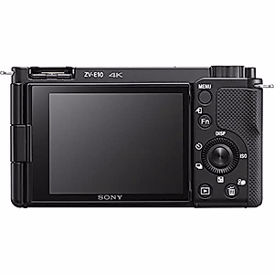 Sony ZV-E10 Mirrorless Camera (Body Only, Black) (ILCZV-E10/B) + 64GB Card + Corel Photo Software + Bag + 2 x NPF-W50 Battery + External Charger + Card Reader + LED Light + HDMI Cable + More (Renewed)