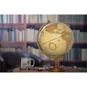 Replogle Lenox, 12"/30cm diameter Antique Style, Desktop Globe, Classic World Globe with up-to-date Cartography, Made in USA