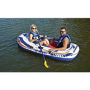 Generic Pathfinder Inflatable Raft 2 Person Boat with Pump Oars Sports River Canoe Rafting Outdoor Beach Lake