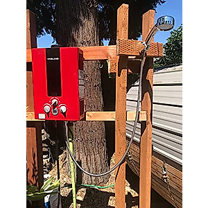 Tankless Water Heater, GASLAND Outdoors BE158R 1.58GPM 6L Portable Gas Water Heater, Instant Propane Water Heater, Overheating Protection, Easy to Install, for RV Cabin Barn Camping Boat, Red