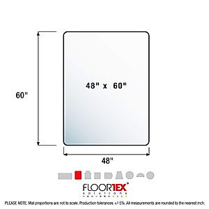 Floortex Computex Anti-Static AdvantageMat, PVC Chair Mat for Carpets up to 3/8" Thick, 60" x 48", Rectangular, Clear (3115226EV)