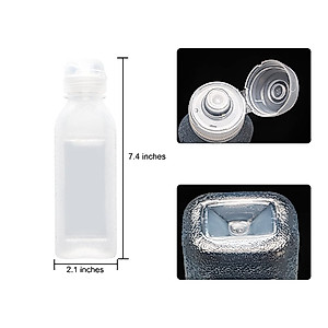 CHENSHUO Plastic Squeeze Bottle, Clear Condiment Squeeze Bottle, With Silicone Valve Non Return Cap,Suitable for Oil, Honey, BBQ Sauce and Condiments,10 OZ Anti Slip Squeeze Bottle,4 Pieces