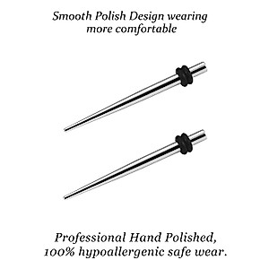 Vsnnsns 8G 316L Surgical Stainless Steel Ear Gauges Stretching Kit Plugs Tapers Insertion Pin for Earrings Nose Rigns Navel Nipple Lip Tongue Rings Jewelry Stretcher Piercing Stretching Kit Tools