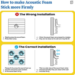 12 Pack Acoustic Panels Self-Adhesive, 1" X 12" X 12" Quick-Recovery Sound Proof Foam Panels, Acoustic Foam Wedges High Density, Soundproof Wall Panels for Home Studio,Carbon Black