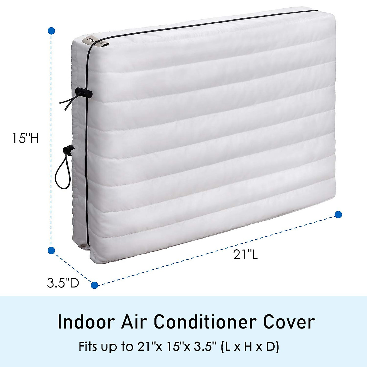 FORSPARK Indoor Air Conditioner Cover, AC Covers for Inside with Free Drawstring, 21 x 15 x 3.5 inches (L x H x D) - White