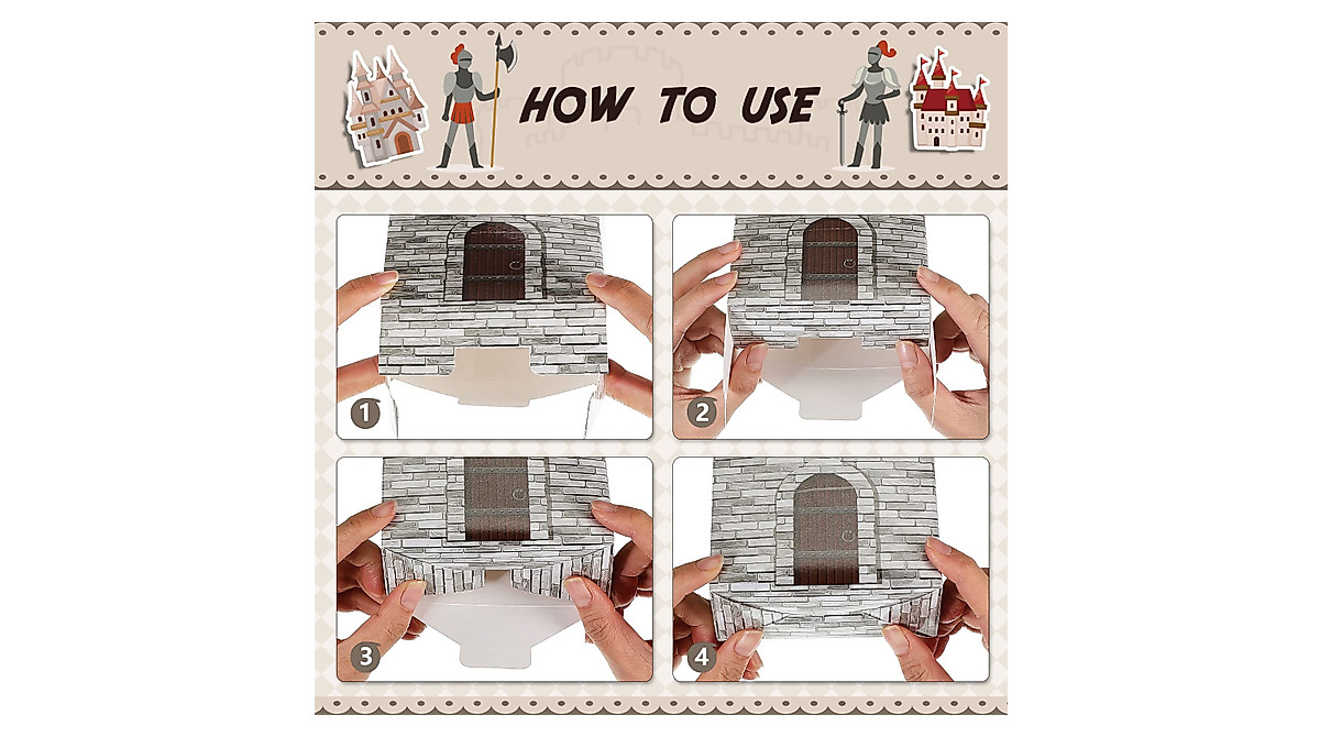 12 Pcs Medieval Castle Favor Boxes for Parties