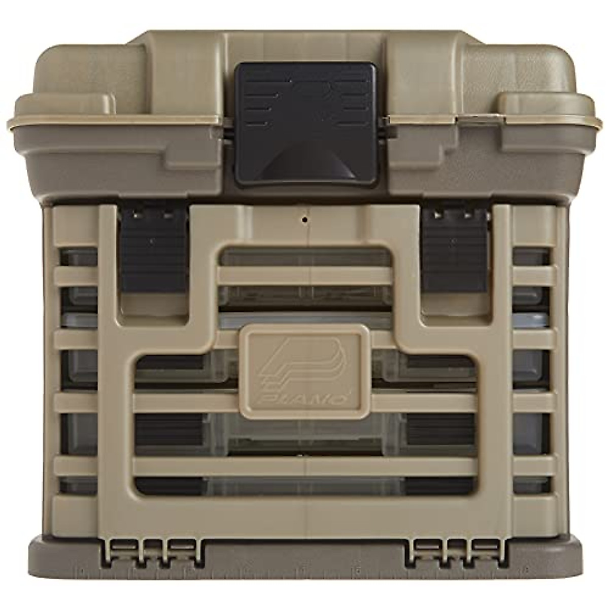 Plano Molding 135430 Stow N' Go Pro Rack with 4 #23500s Prolatch Organizers,Graphite Gray, Sandstone