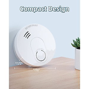 SITERWELL Smoke Detector, 10-Year Smoke Alarm with Photoelectric Sensor and Low Battery Warning, Fire Alarm with Built-in Battery and Fault Warning for Bedroom and House, UL Listed, GS526A, 6 Packs