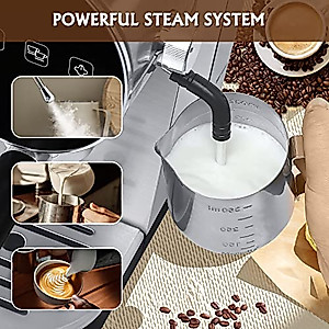 skyehomo Espresso Machine, 20 Bar Espresso Coffee Maker with Milk Frother Steamer, Espresso and Cappuccino latte Maker, Espresso Coffee Machine with Digital Touch Panel, 1250W, Stainless Steel