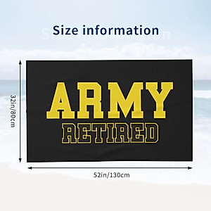 Army Retired Beach Towel Absorbent Bathroom Towels Microfiber Beach Towels Oversized Super ​32x52 Inch
