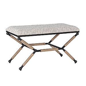 Linon Ashburn Campaign Bench Striped