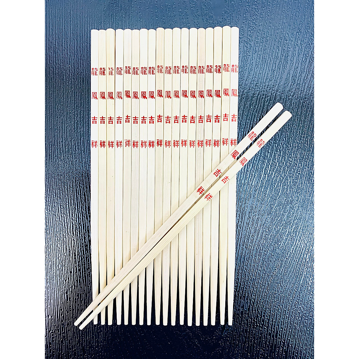 JapanBargain 3780, Pack of 10 Pair Reusable Bamboo Wood Chopsticks Paint Free Dishwasher Safe