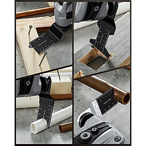 Kyoffiie 60Pcs Oscillating Tool Blades, Universal Metal Wood Plastic Multitool Blades Quick Release Saw Blades Compatible with Fein Multimaster, Milwaukee, Makita, Bosch, Dewalt, Ryobi, Craftsman