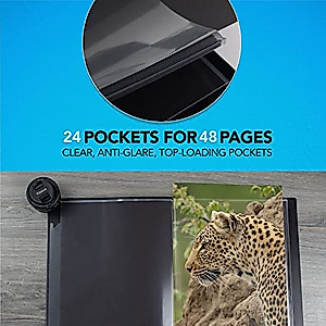 Itoya Original Art ProFolio 9x12 Black Art Portfolio Binder with Plastic Sleeves and 48 Pages - Portfolio Folder for Artwork with Clear Sheet Protectors - Presentation Book for Art Display and Storage