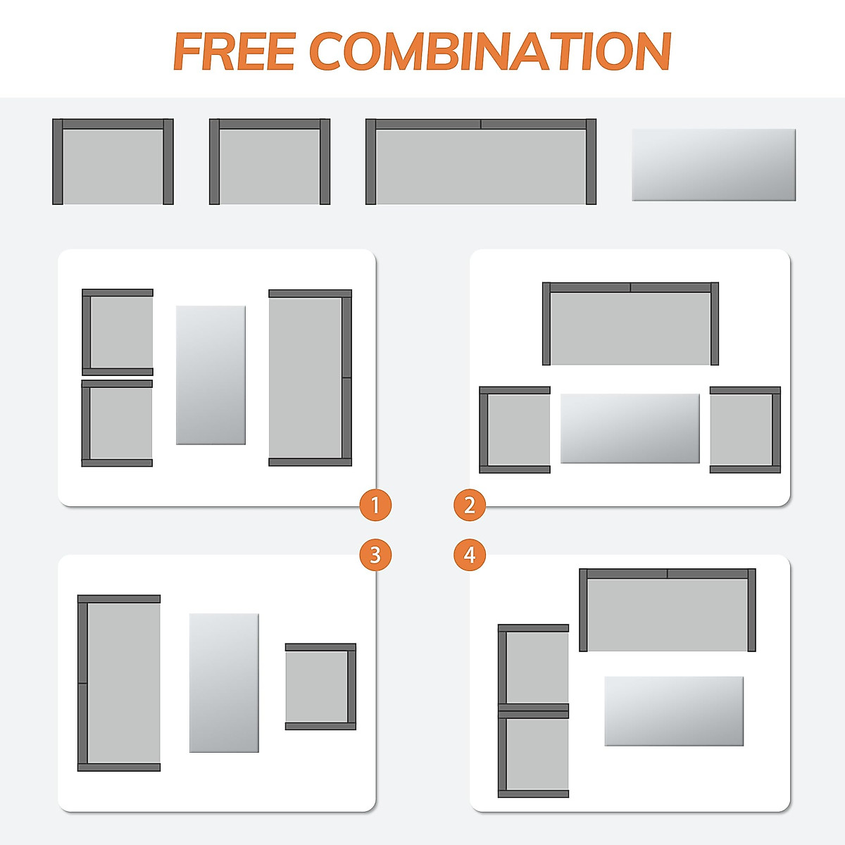 Seogwisam 4 Piece Patio Furniture Set,Outdoor Wicker Conversation Sets,Rattan Sectional Sofa w/Coffee Table,Seat Cushions for Backyard Porch Garden Poolside (Gray/Gray)