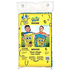 amscan Potato Sacks | SpongeBob Collection | Party Accessory Yellow, 37 7/10" x 23 1/3"