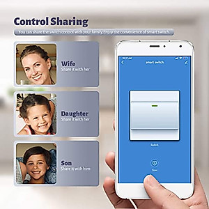 WIFI Smart Light Switch,Inle Tuya Smart Switch,Compatible with Alexa/Google Assistant and IFTTT,Remote Control and Timer,No Hub Required,Neutral Wire Required,15A 100-240v 2.4GHz(4 Gang)
