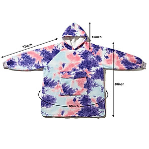 Krifey Wearable Blanket Hoodie, Oversized Sherpa Hooded as Birthday Gifts for Mom Women Girlfriend Men, Cozy Sweatshirt with Giant Pocket