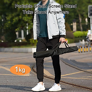 Heysliy Green Screen Kit 6.5 X 5ft, Portable 5 X 6.5 ft Green Screen Backdrop with Stand, Green Screen Stand with Small Greenscreen for Gaming Streaming