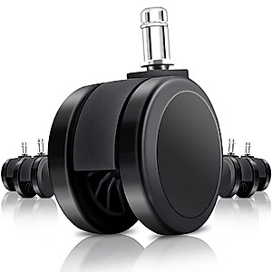 Replacement Office Chair Wheels, Caster Desk Chair Wheels, Rolling Wheels for Office Chair, Chair Rollers Casters, Chair Casters for Hardwood Floors, 5 Set Chair Casters Safe for All Floors