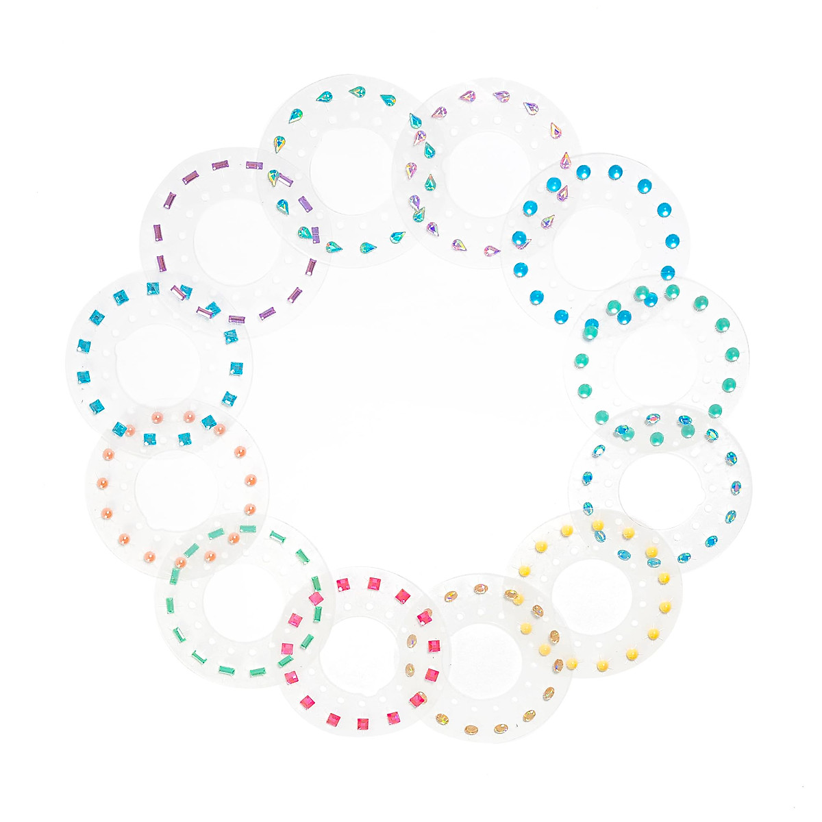 blinger Glimmer Collection Refill Pack | Birthday Party | 12 Discs – 180 Gems | Bling in Brush Out | Works with blinger Hair Styling Tool (Multicolored)