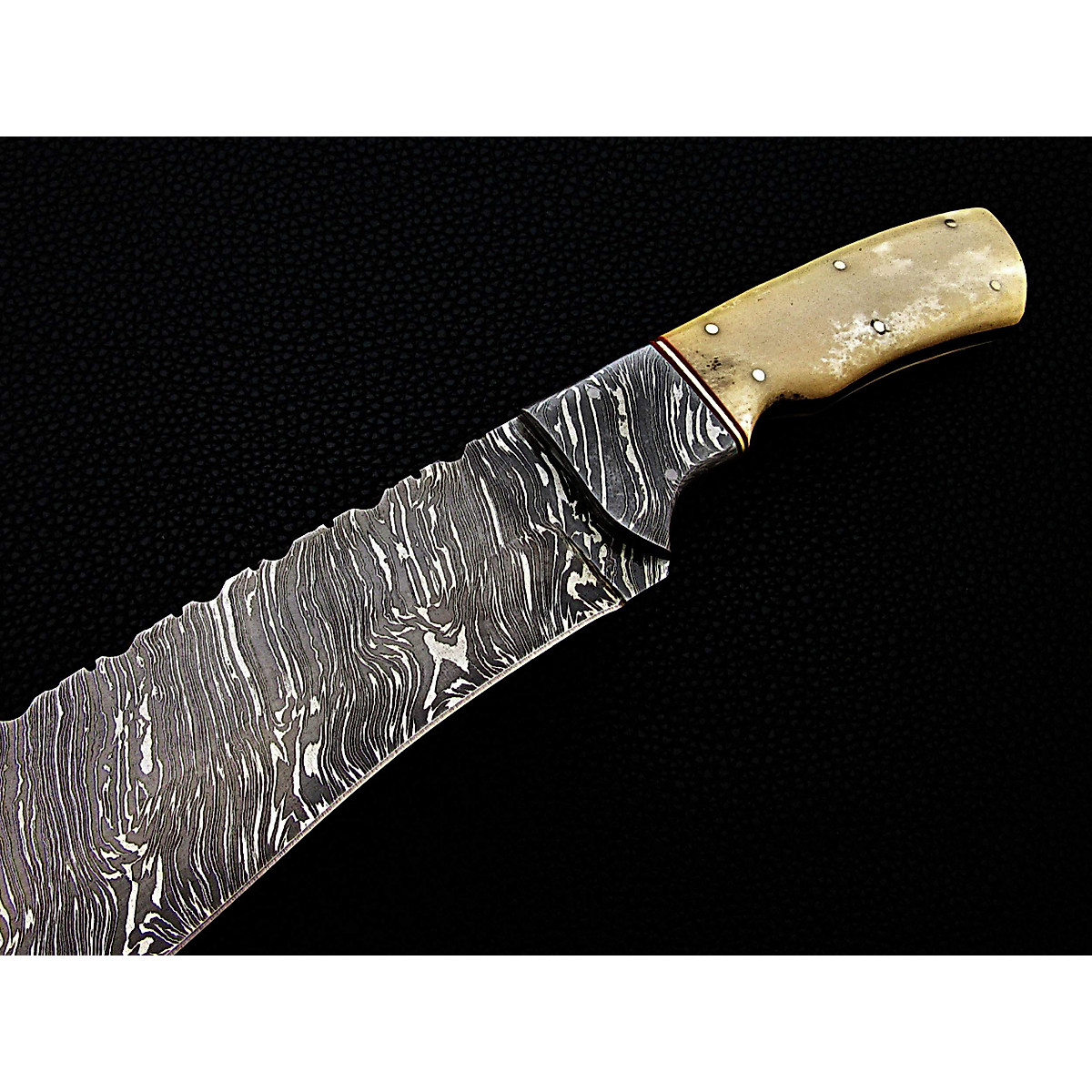 PAL 2000 KNIVES BOW-9293 Handmade Damascus Steel 15 Inches Hunting Knife With Sheath