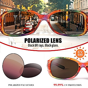 FIMILU Sunglasses for Women Polarized UV400 Protection Wrap Around Glasses Trendy Butterfly Decor Fashion Accessories