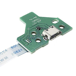 Mustpoint Micro USB Charging Socket Port Circuit Board with 12 Pin Power Flex Ribbon Cable for Sony PlayStation PS4 Controller DualShock 4 JDS-011