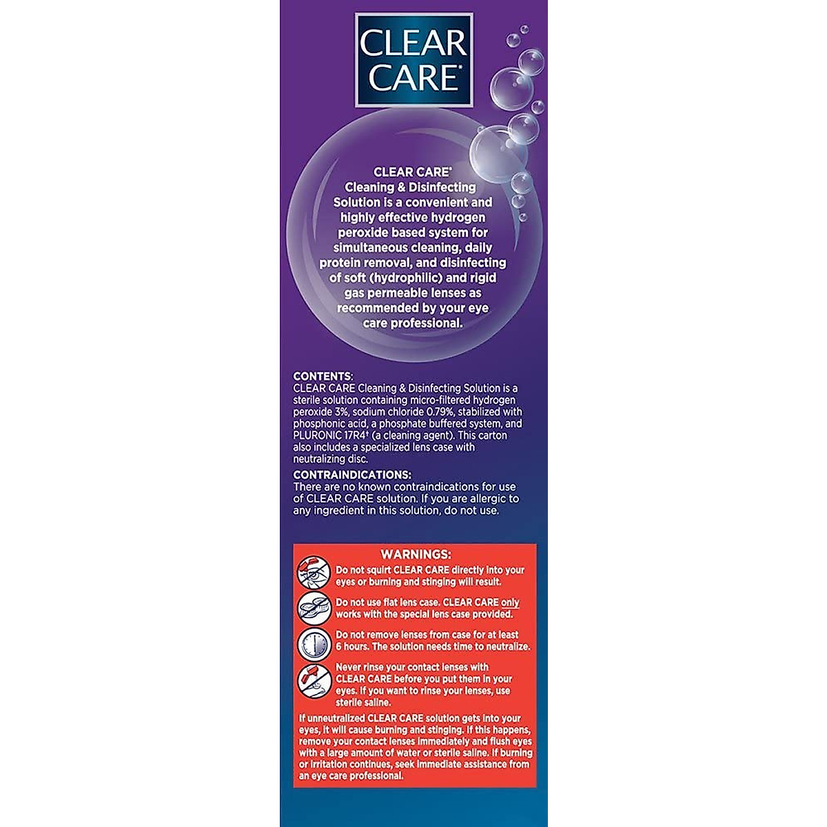 Clear Care Cleaning & Disinfecting Solution with Lens Case, Twin Pack,12 Fl Oz (Pack of 2)