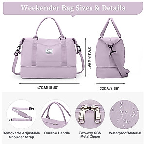 Travel Duffel Bag with Shoes Compartment, Weekender Overnight Bag for Women,Carry on Personal Item