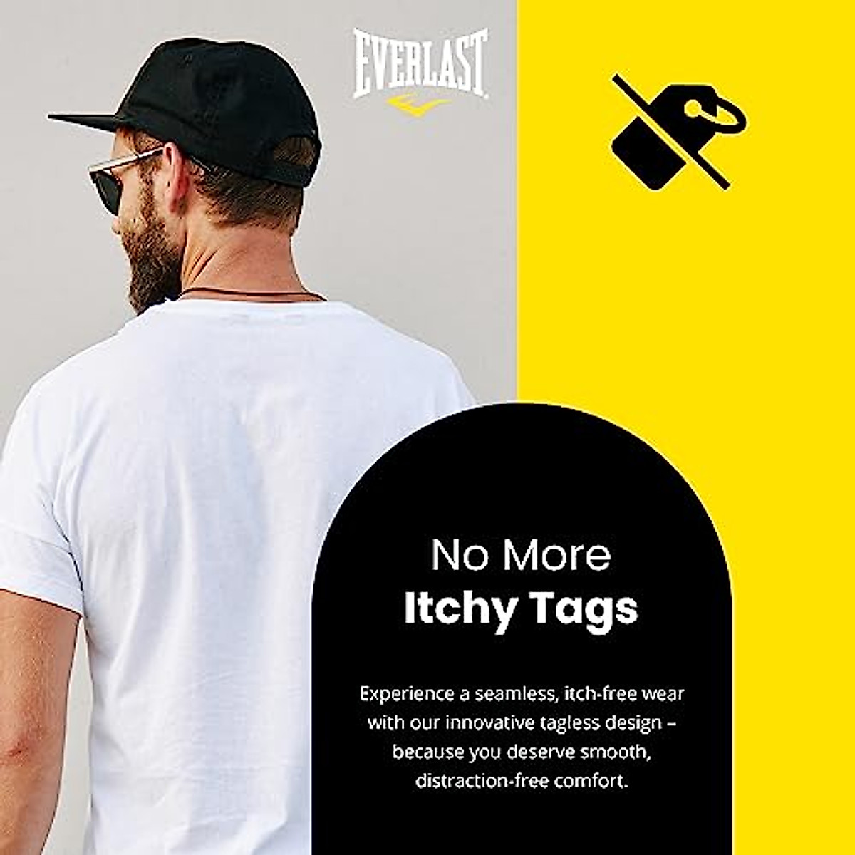 Everlast 6-Pack Men's Essential Crew Neck Undershirts – Breathable, Tagless, Cotton Mens T Shirt – T Shirts for Men Pack (L, White)