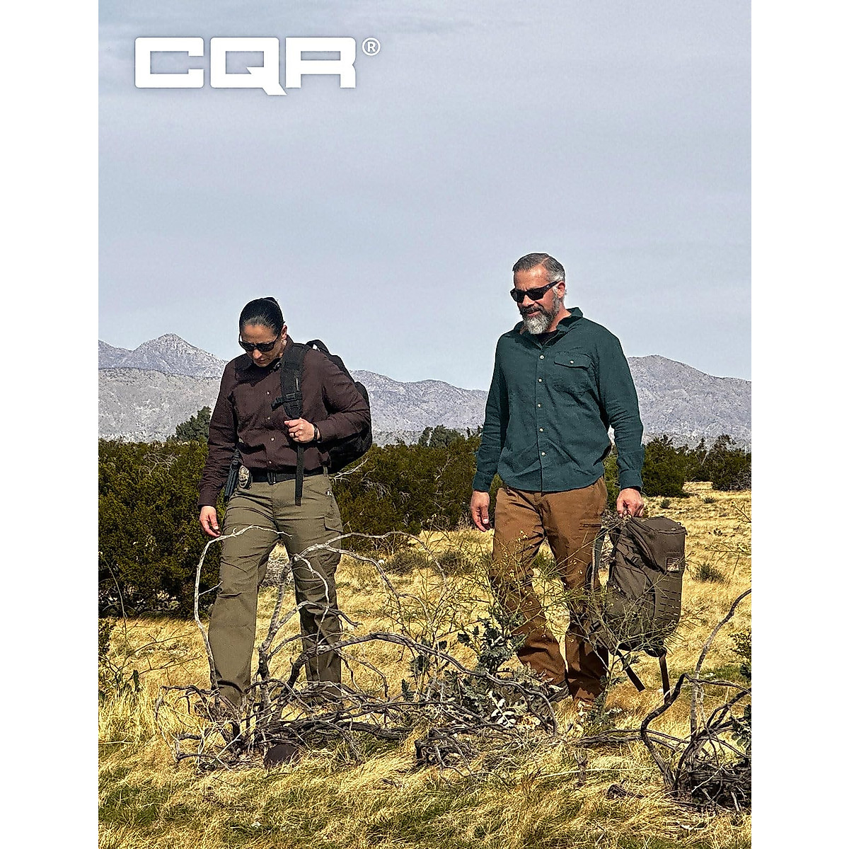 CQR Men's All Cotton Flannel Shirt, Long Sleeve Casual Button Up Plaid Shirt, Brushed Soft Outdoor Shirts, Solid Grey, X-Large