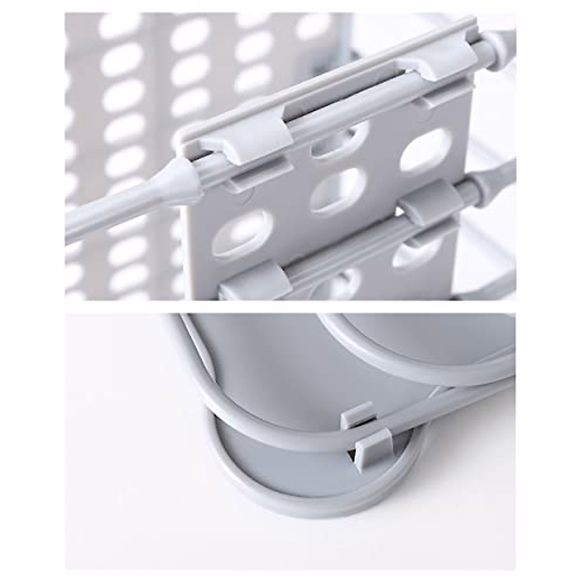 CARURLIFF Collapsible Laundry Basket Wall Hanging Orgainzer Bathroom Foldable Dirty Clothes Hamper with Handle (White-Large)