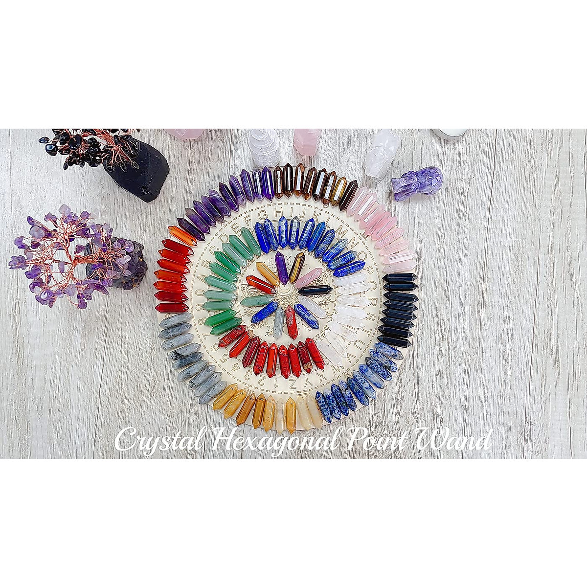 ZHIYUXI Amethyst Crystal Rock Amethyst Stone Healing Crystals and Stones Gemstone Tumbled Polished Energy Reiki Healing Stones Crystal Wand Meditation Decor Gifts 10 Pcs