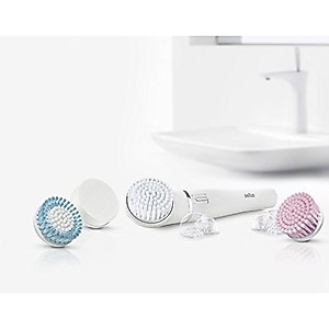 Braun Face 80M - Variety Brush Refills for Braun Mini-Facial Electric Hair Removal Epilator with Facial Cleansing Brush for Women , 4 Count