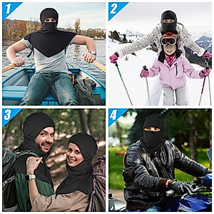 Yahenda 6 Pieces Cooling Balaclava Face Mask Men and Women Short and Long Neck Covers Helmet Hood Helmet Liner for Men Women Uv Sun Protection Outdoor Motorcycle Cycling Fishing Outdoor Sports Black