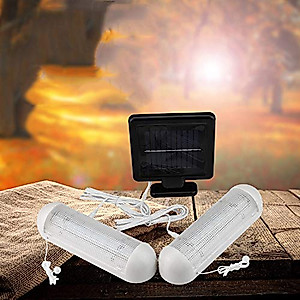 Solar Shed Light, Wall Mounted Solar Garage Shed Light | Outdoor Waterproof IP55 Path Light, LED Double-lamp Wall-Mounted Emergency Lighting for Garden Outdoor Indoor Security Greenhouse(white)