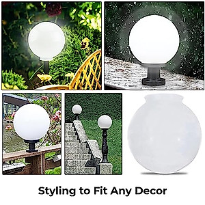 BULBMASTER Glass Light Cover Safety Globe Guard for Kitchen Hood Light Bulb Cover Vaporproof Glass (6 Inch White Globe)