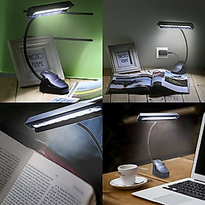 Lightess Dimmable Music Stand Lights Clip on Book Light Piano LED Reading Lamp USB Desk Lamp, Black