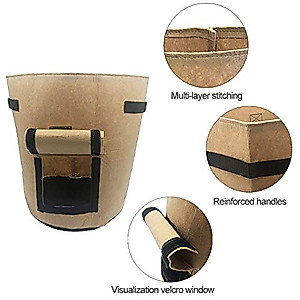 Nicheo 3 Pcs 6.5 Gallon Grow Bag Easy to Harvest Planter Pot with Flap and Handles Garden Planting Grow Bags for Potato Tomato and Other Vegetables Breathable Nonwoven Fabric Cloth