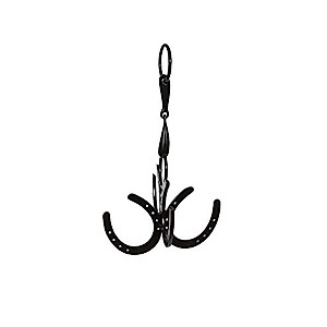 Tack Room Studio Solid Brass 4 Horseshoe Hanging Cleaning Hook (Black)