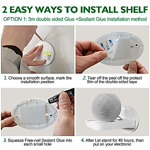 BELIEFLUO Outlet Shelf Holder, Bathroom Decor with Built-in Cable Management,A Space Saving Solution for Homepod Mini,Google Home/Echo/Smart Speakers/Electric Toothbrush/Cell Phone (Universal)…