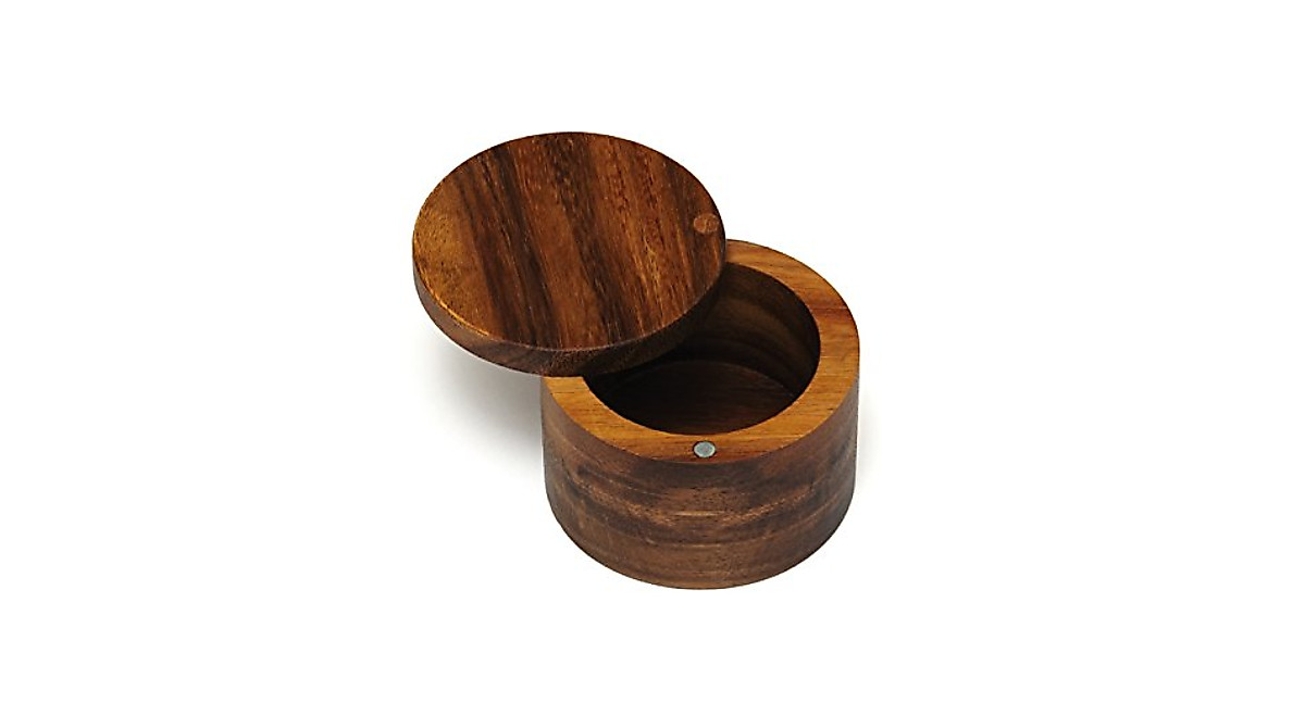 Lipper Acacia Wood Spice Box with Swivel Cover – Stylish & Durable
