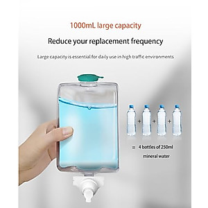 Manual Foam Soap Dispenser, 35oz (1000mL) Commercial Refillable Foaming Soap Dispenser-Transparent Black, CHUANGDIAN